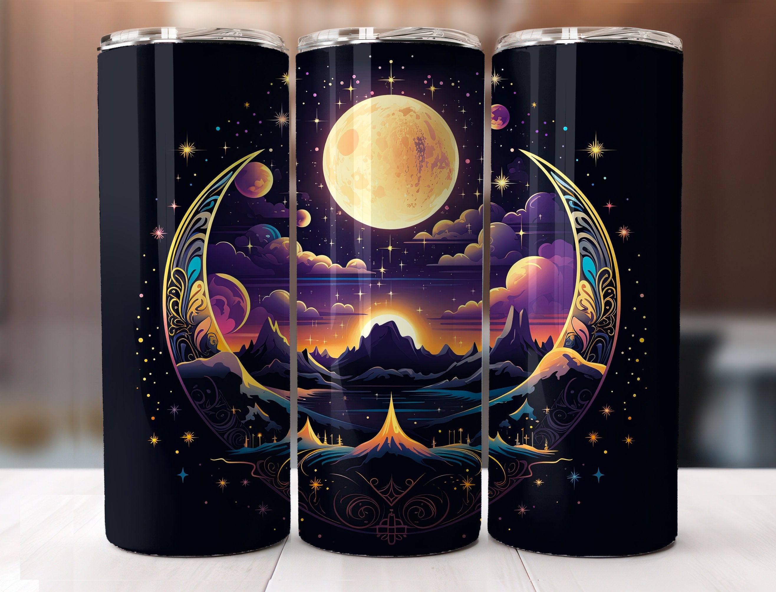 Starry Night Sky 20oz Tumbler Wrap Space-themed Sublimation Art ...