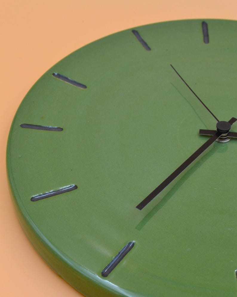 Handmade Stoneware Wall Clock: Mid-century Modern Interior (made to ...