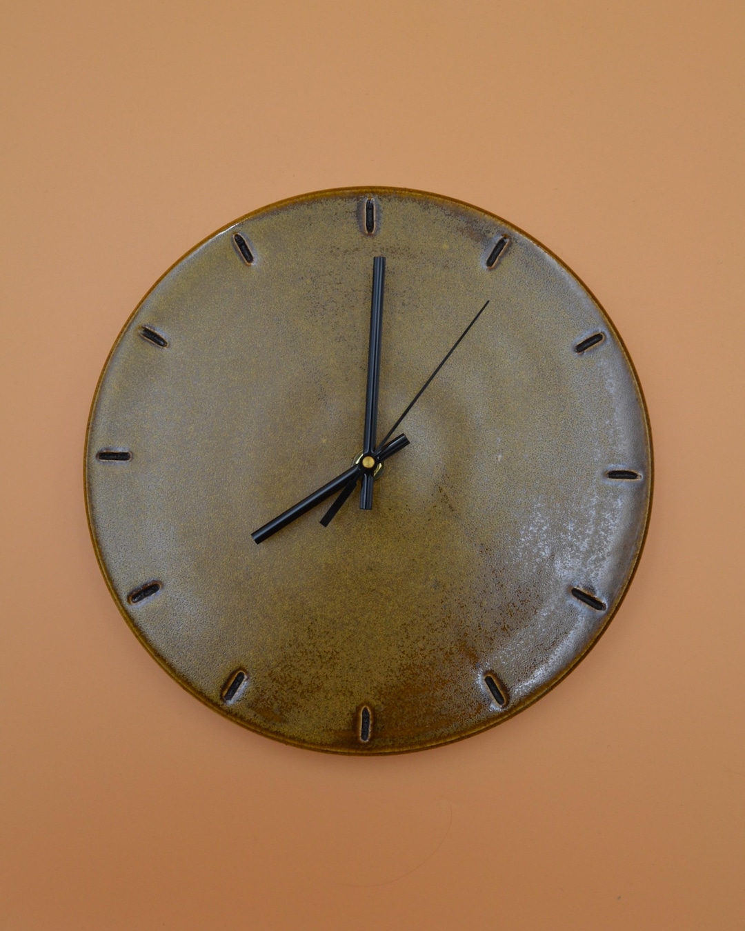 Handmade Stoneware Wall Clock: Mid-century Modern Interior (made to ...