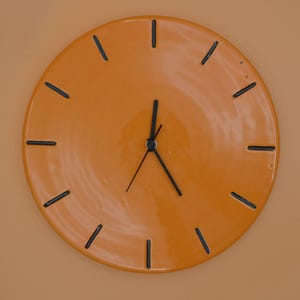 Handmade Stoneware Wall Clock: Mid-century Modern Interior (made to ...
