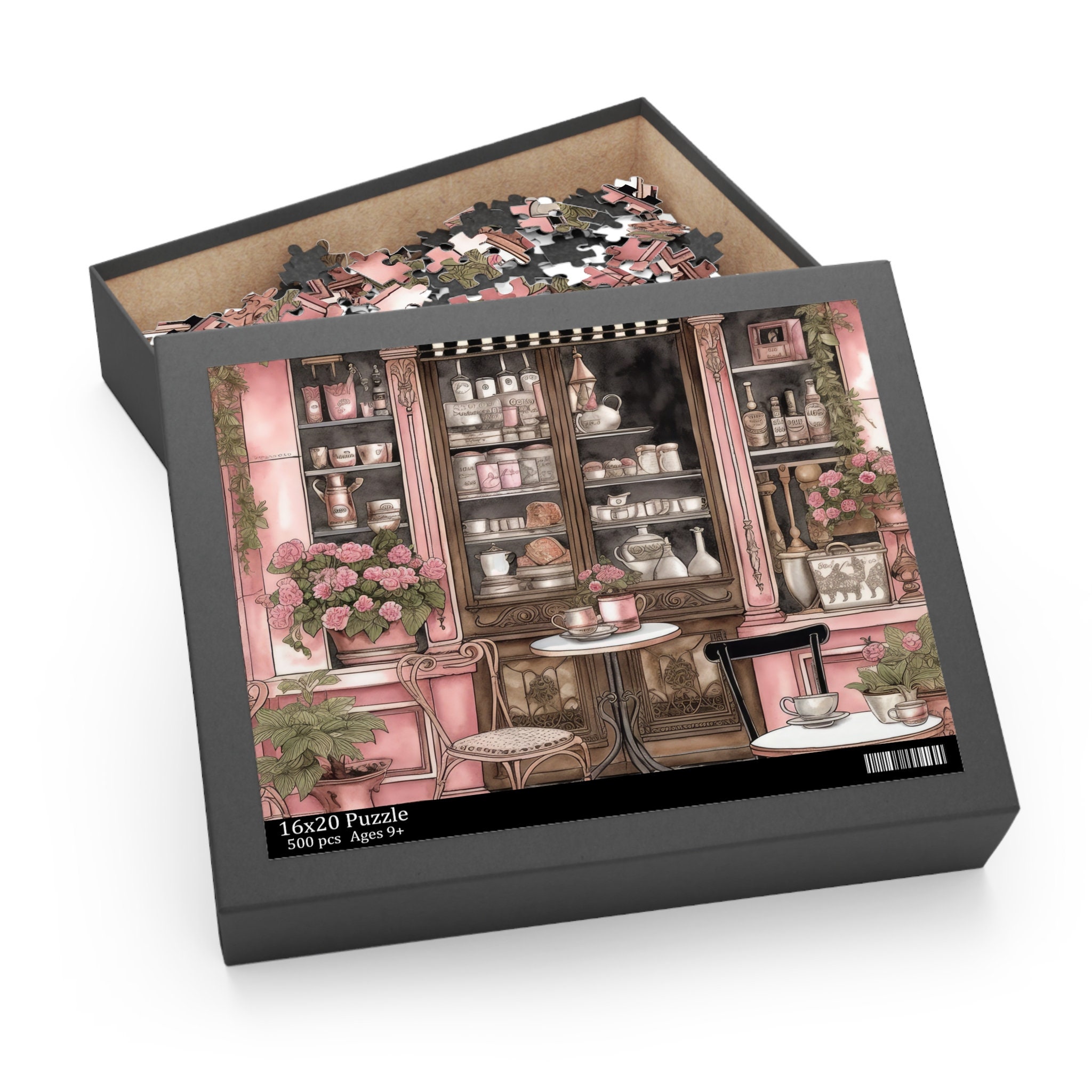 Vintage Café Scene Jigsaw Puzzle 500 Pieces, Charming Coffee Shop ...
