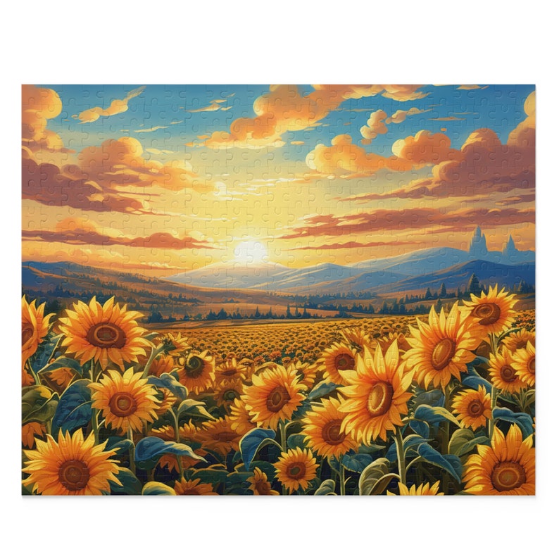Sunflower Fields Jigsaw Puzzle, 500 Piece Jigsaw Puzzle Sunflower Art ...
