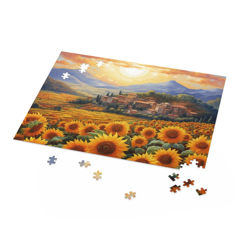 Sunflower Fields Jigsaw Puzzle, 500 Piece Jigsaw Puzzle Sunflower Art ...