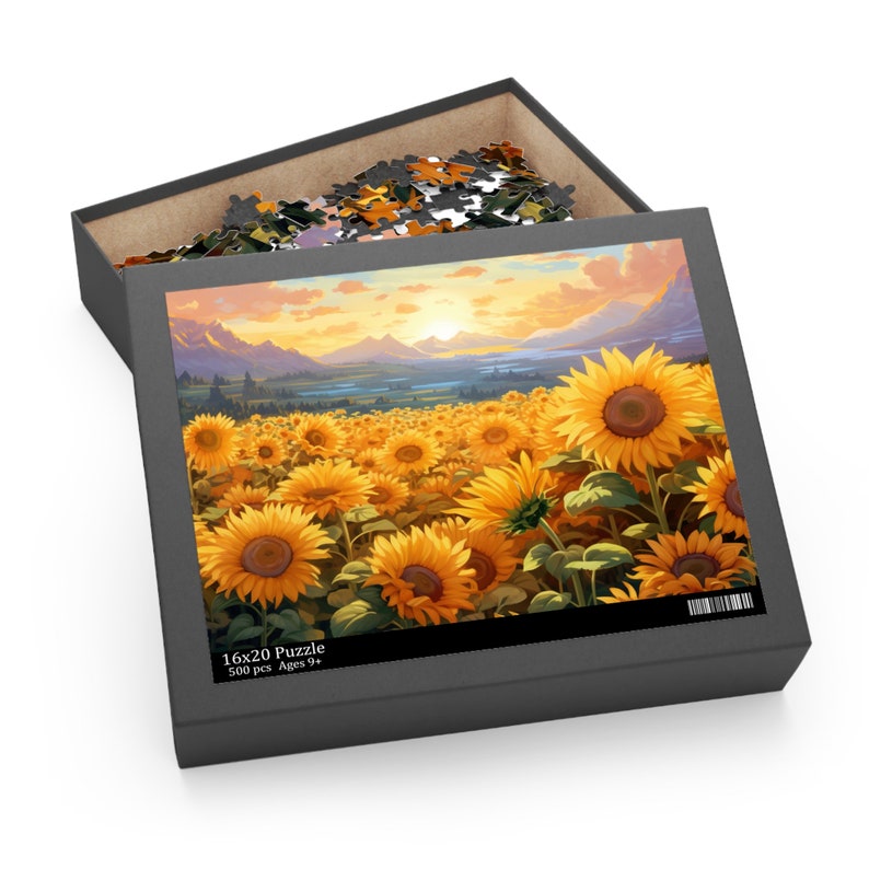 Sunflower Fields Jigsaw Puzzle, 500 Piece Jigsaw Puzzle Sunflower Art ...