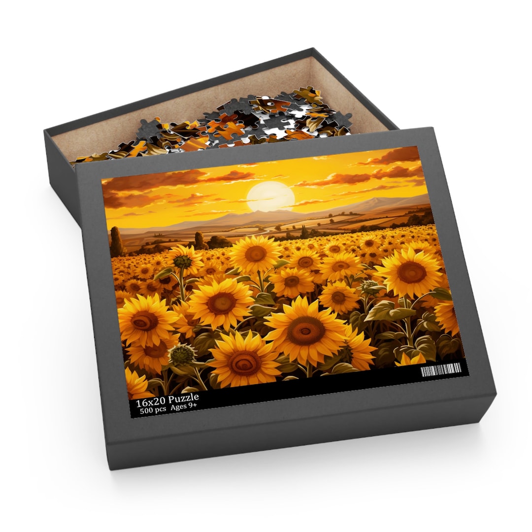 Sunflower Fields Jigsaw Puzzle, 500 Piece Jigsaw Puzzle Sunflower Art ...