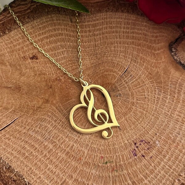 Music Note Necklace - Etsy