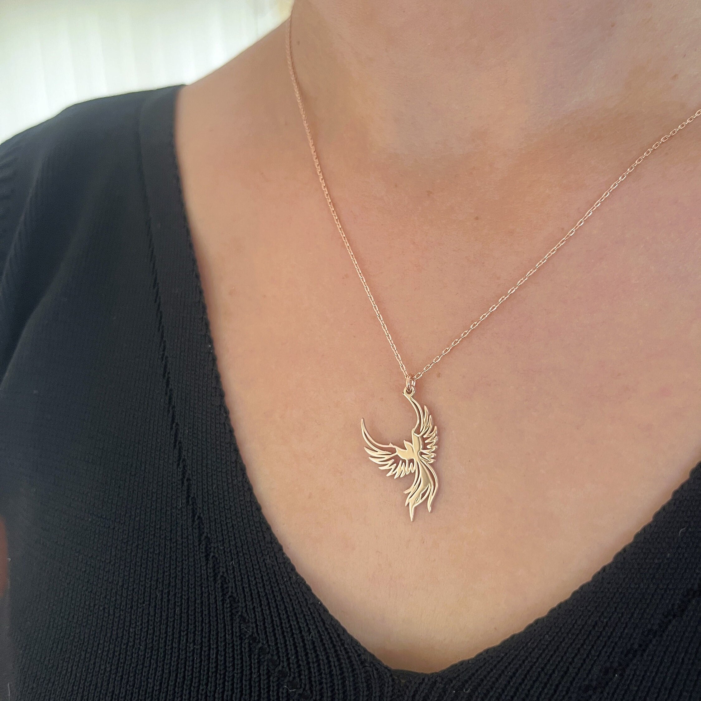 Phoenix Necklace Sterling Silver Phoenix Jewelry Gift Ideas - Etsy