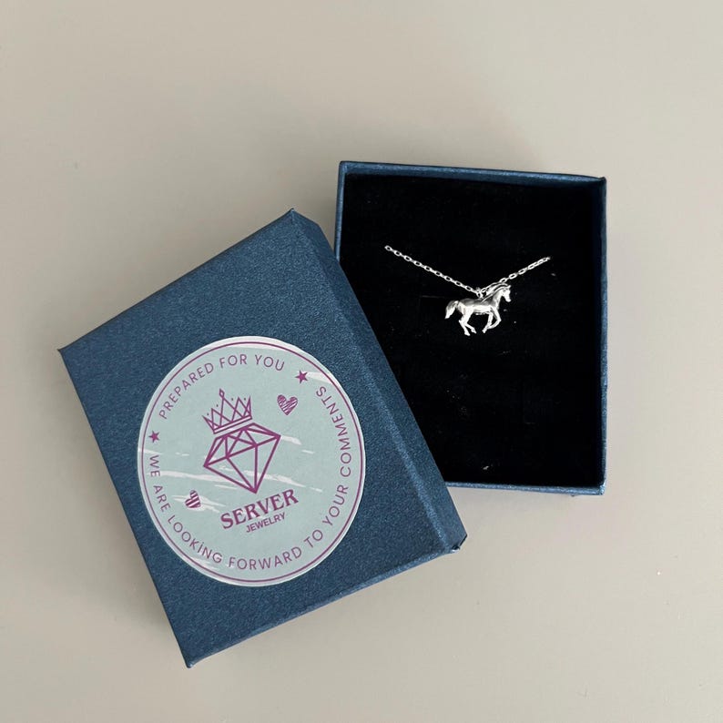 Dainty Gold Running Horse Necklace, Tiny Horse Pendant With Box Chain ...