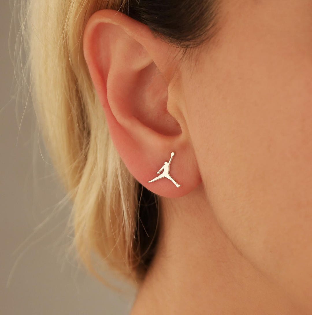 14K Gold Basketball Earrings, Custom Jordan Earrings, Air Jordan ...