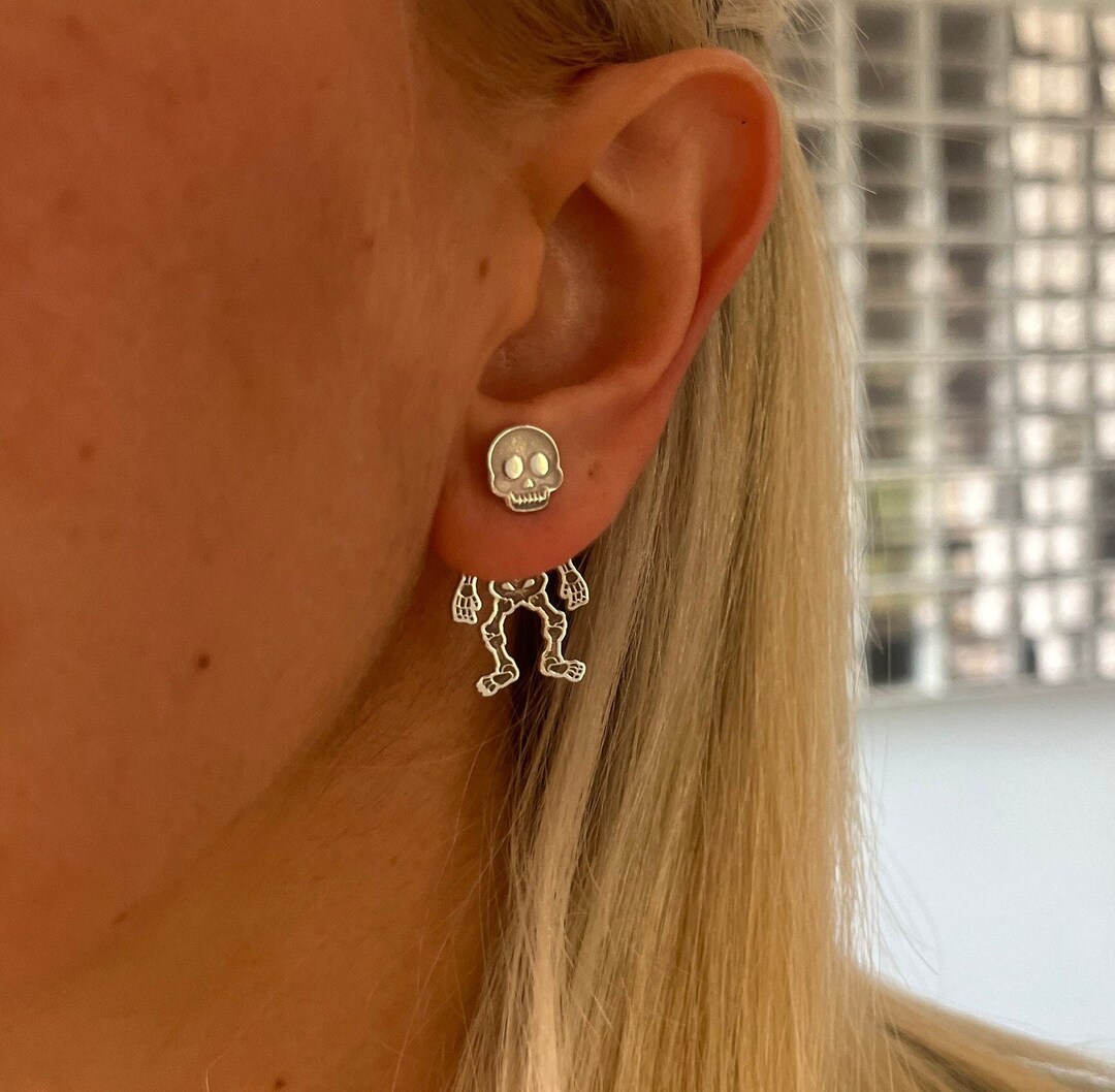 Halloween Skeleton Earrings, Skeleton Earrings, Ear Jacket Earrings ...