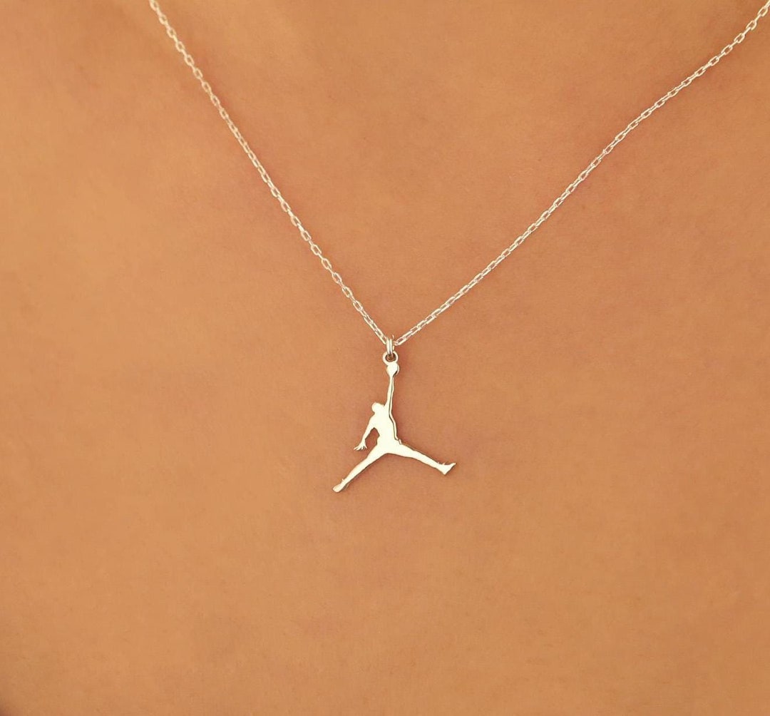 14K Solid Gold Michael Jordan Necklace - Air Jordan Necklace-jumpman ...