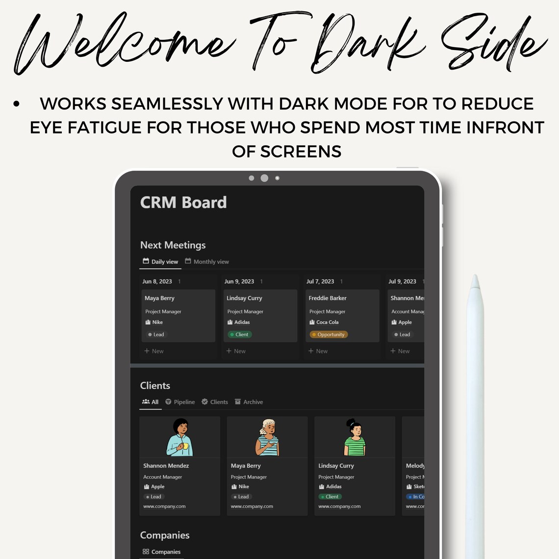 Simple CRM Tracker Dashboard Notion Template | Simple Multipurpose ...