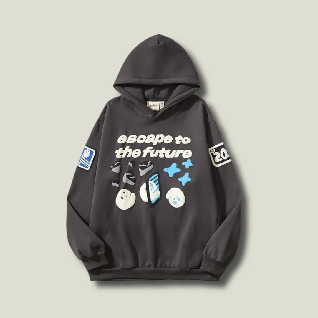 Escape to the Future Hoodie 3d Puff Print Hoodie Streetwear Skull Print ...