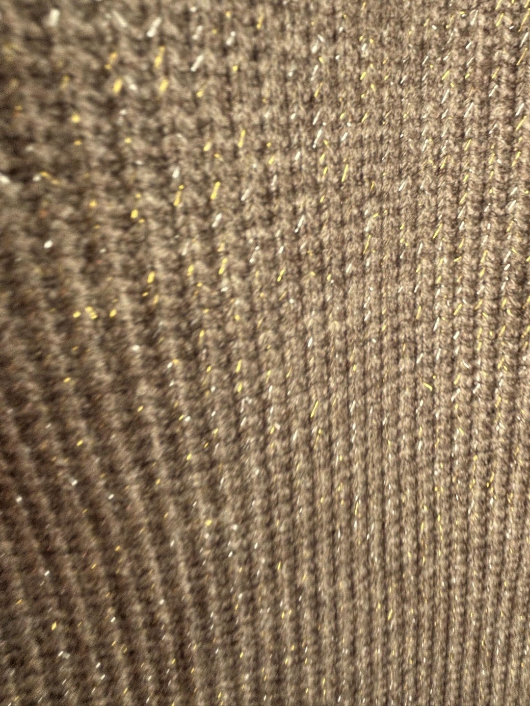 Wooly Knit Fabric, Mocha Brown With Metallic Sparkle (ribbed) - Etsy