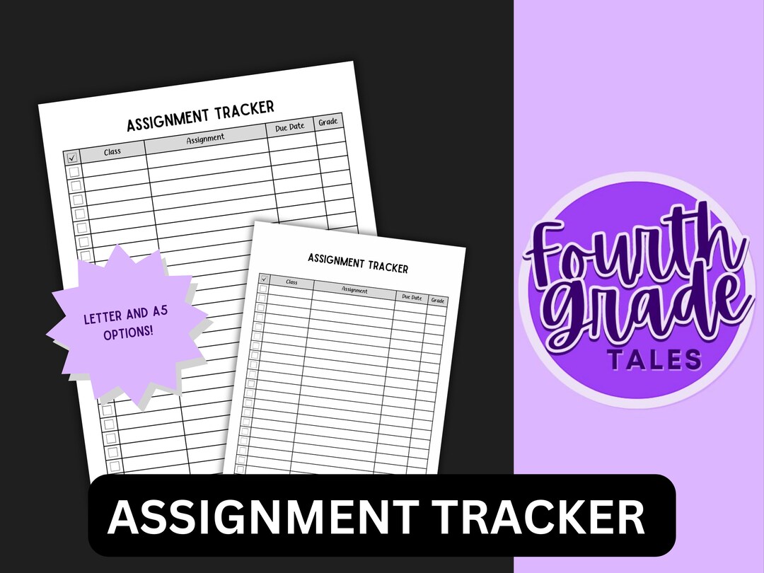 Printable Assignment Tracker for Students, Home Organization, School ...