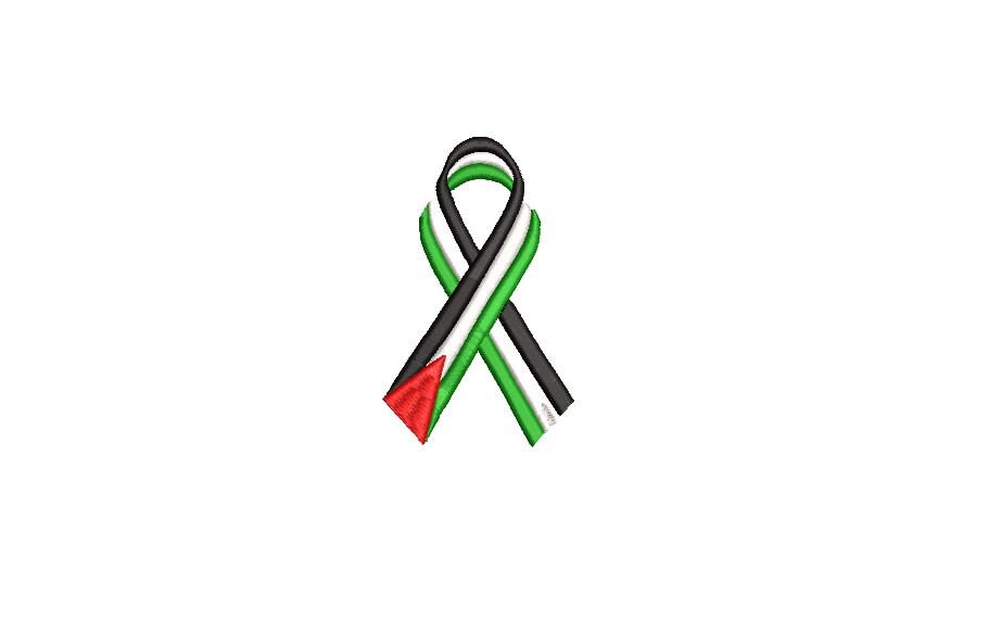 Palestine Ribbon Flag Embroidery Design, Palestina Authority Falg ...