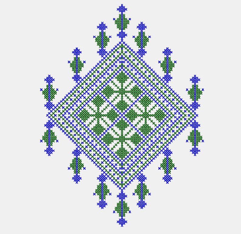 Fasi Moroccan Cross Stitch Embroidery Pattern, Cross Stitch Embroidery ...