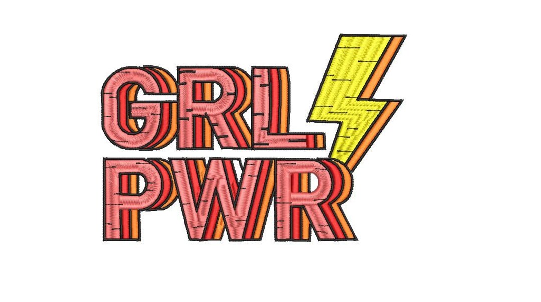 Girl Power Embroidery Designs, Fill Stitch Girl Power Digital ...