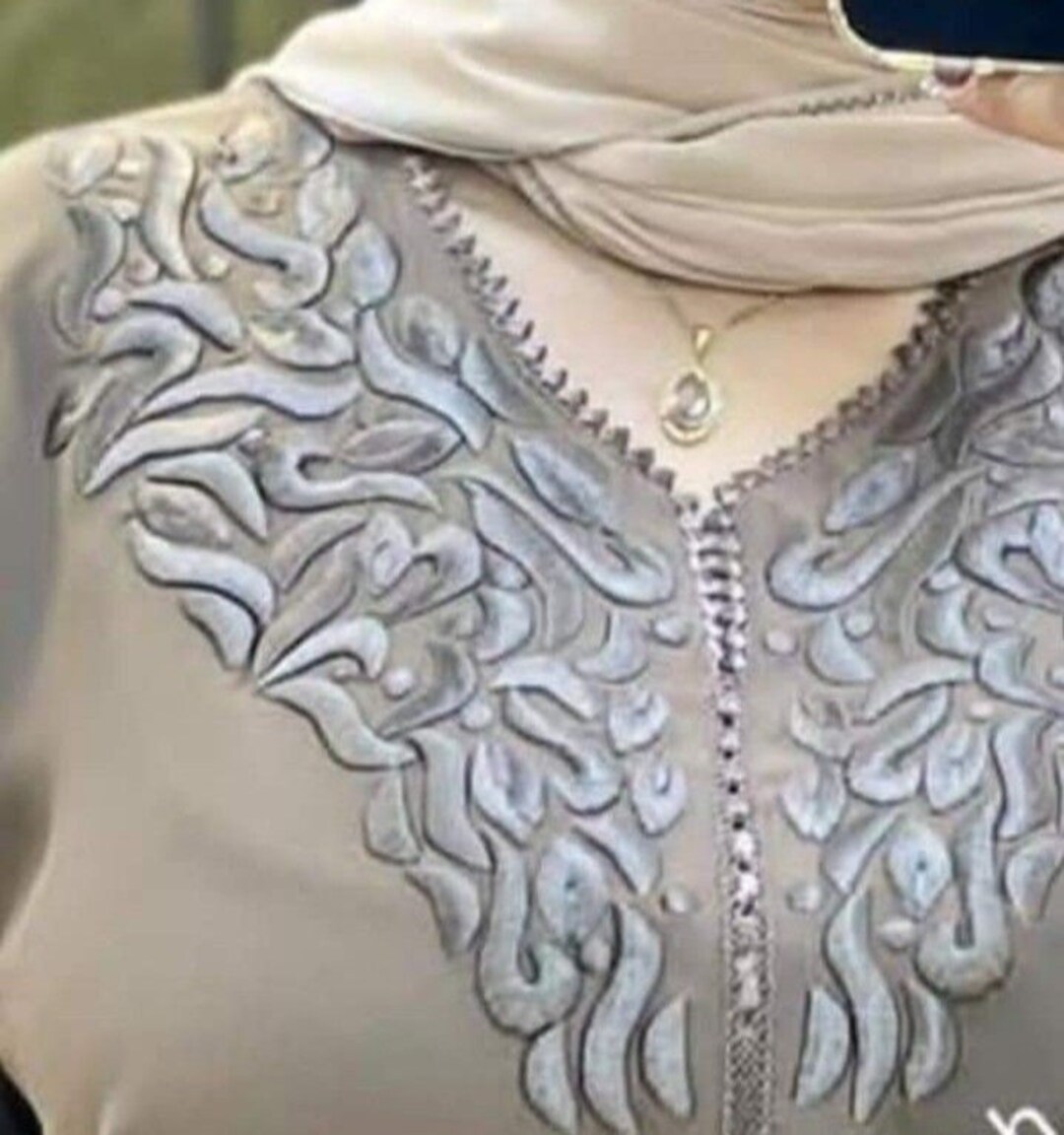 Caftan Embroidery Design, Floral Embroidery Pattern, Djellaba Machine ...