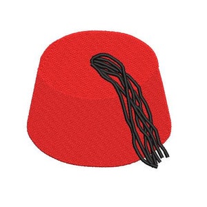 Red Tarboosh Embroidery Pattern, Tarbouch Fez Embroidery Machine ...
