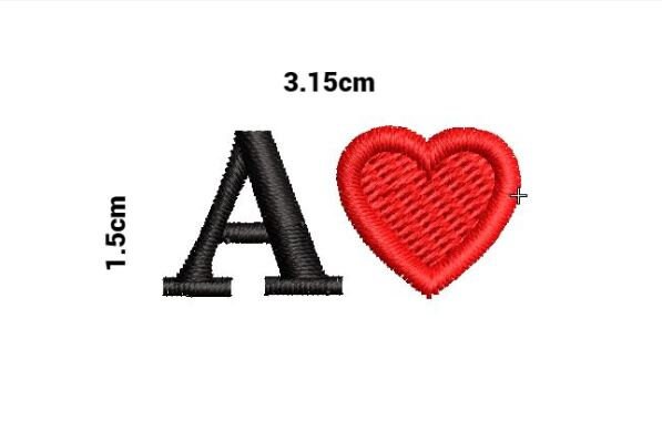 Alphabet and Heart Embroidery Pattern, Heart Letters Embroidery Machine ...
