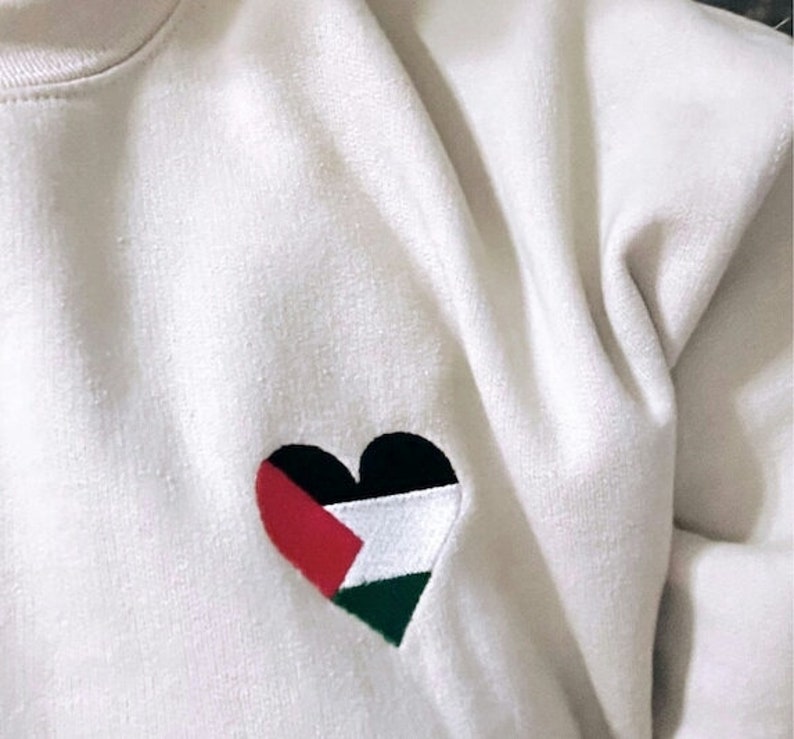 Palestine Flag Embroidery Design, Flag Heart Palestinian Embroidery ...