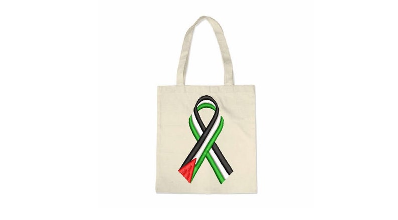 Palestine Ribbon Flag Embroidery Design, Palestina Authority Falg ...