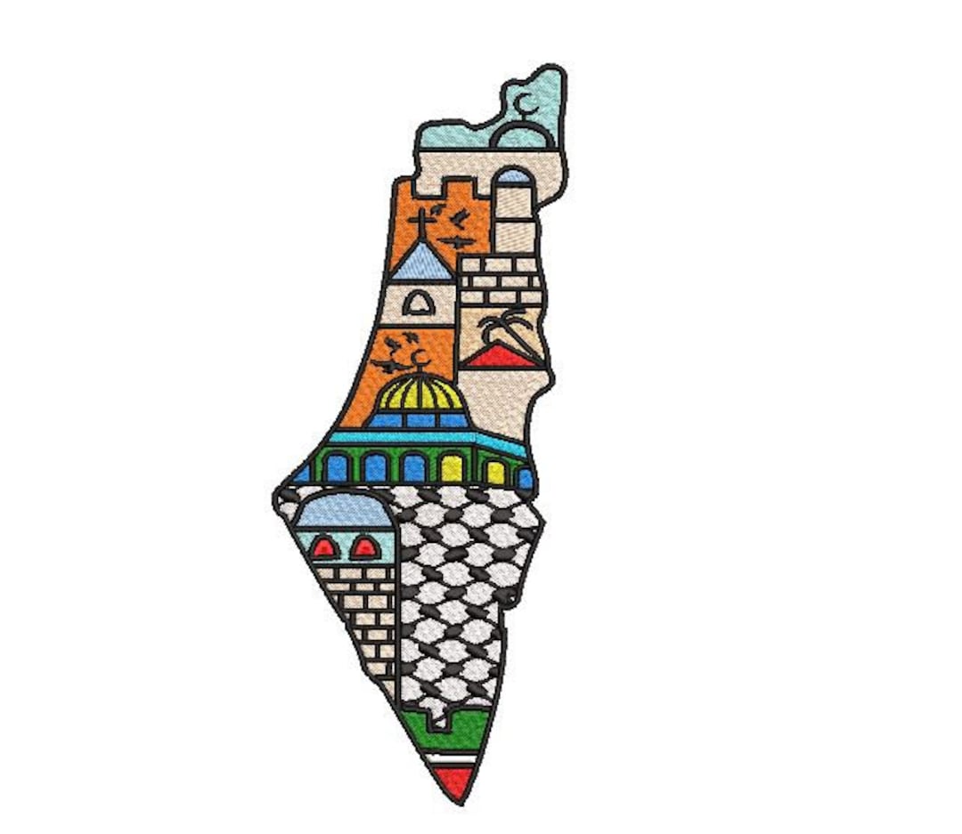 Palestine Map Embroidery Design, Free Arabic, Free Palestine Embroidery ...