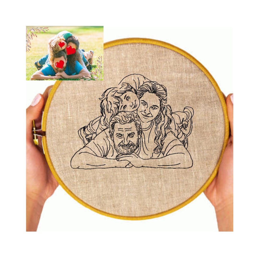 Custom Photo Embroidery Design - Digital Portrait From Photos ...
