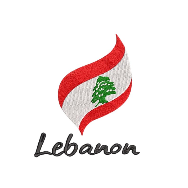 Libanon Map Calligraphy Embroidery Design, Libanon Drop Map Embroidery ...