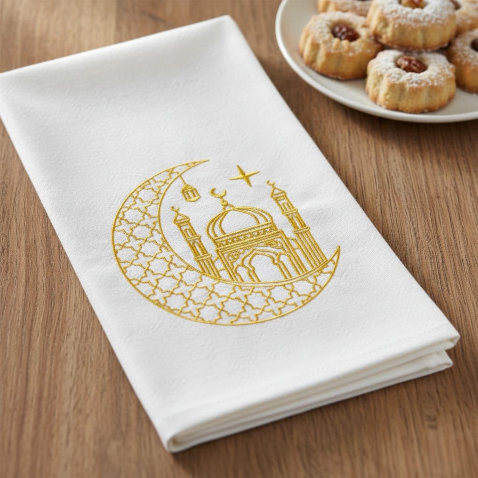 Mosque Crescent Moon Embroidery, Lantern Star, 3 Sizes, Digital ...