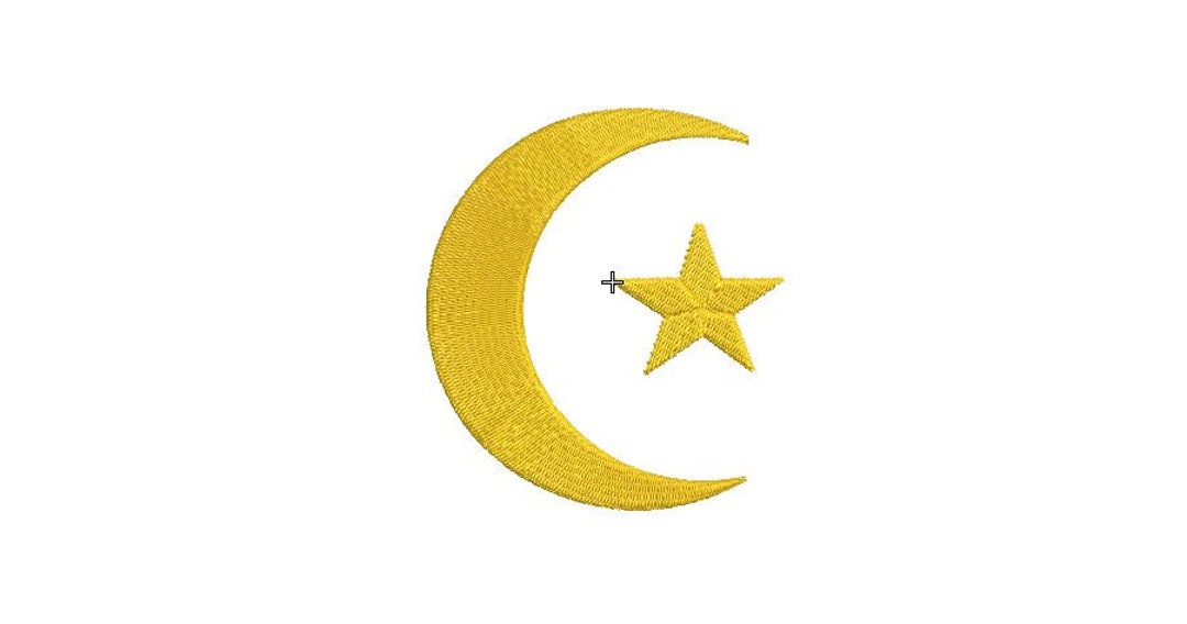 Digital, Crescent Moon Embroidery Pattern, Moon and Star Embroidery ...