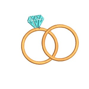 Wedding Rings Machine Embroidery Design, Engagement Ring Embroidery ...