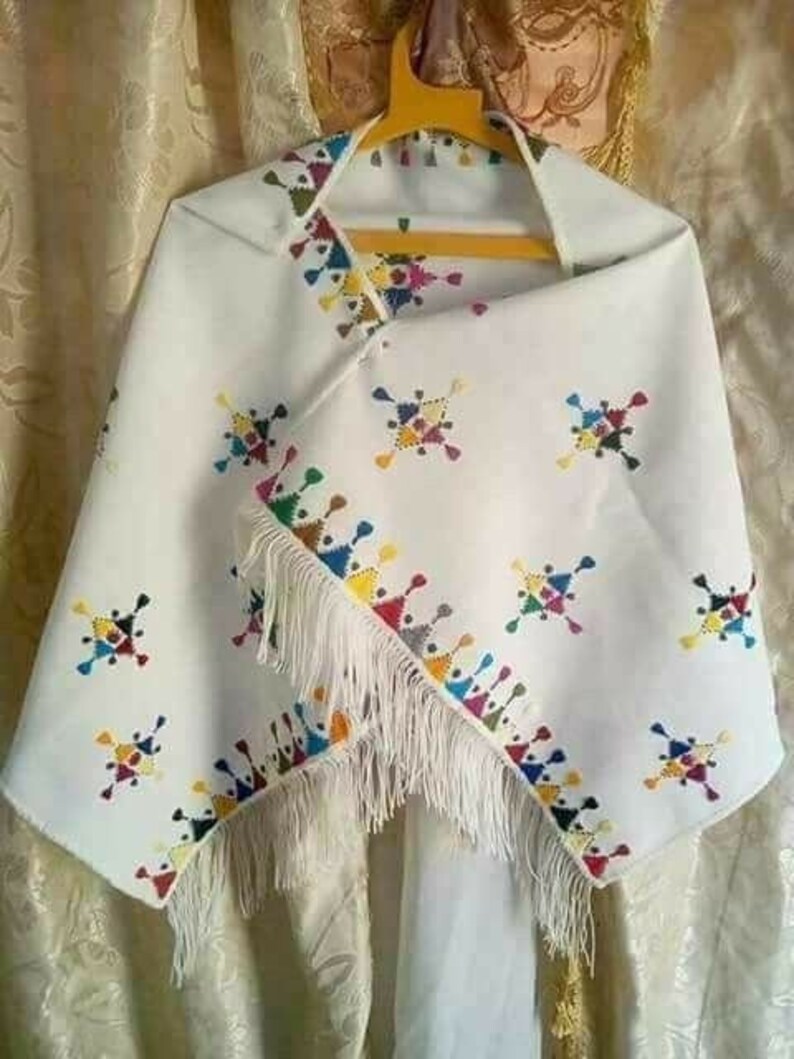 Digital Embroidery Pattern for Scarf, Berber Style Embroidery Design ...