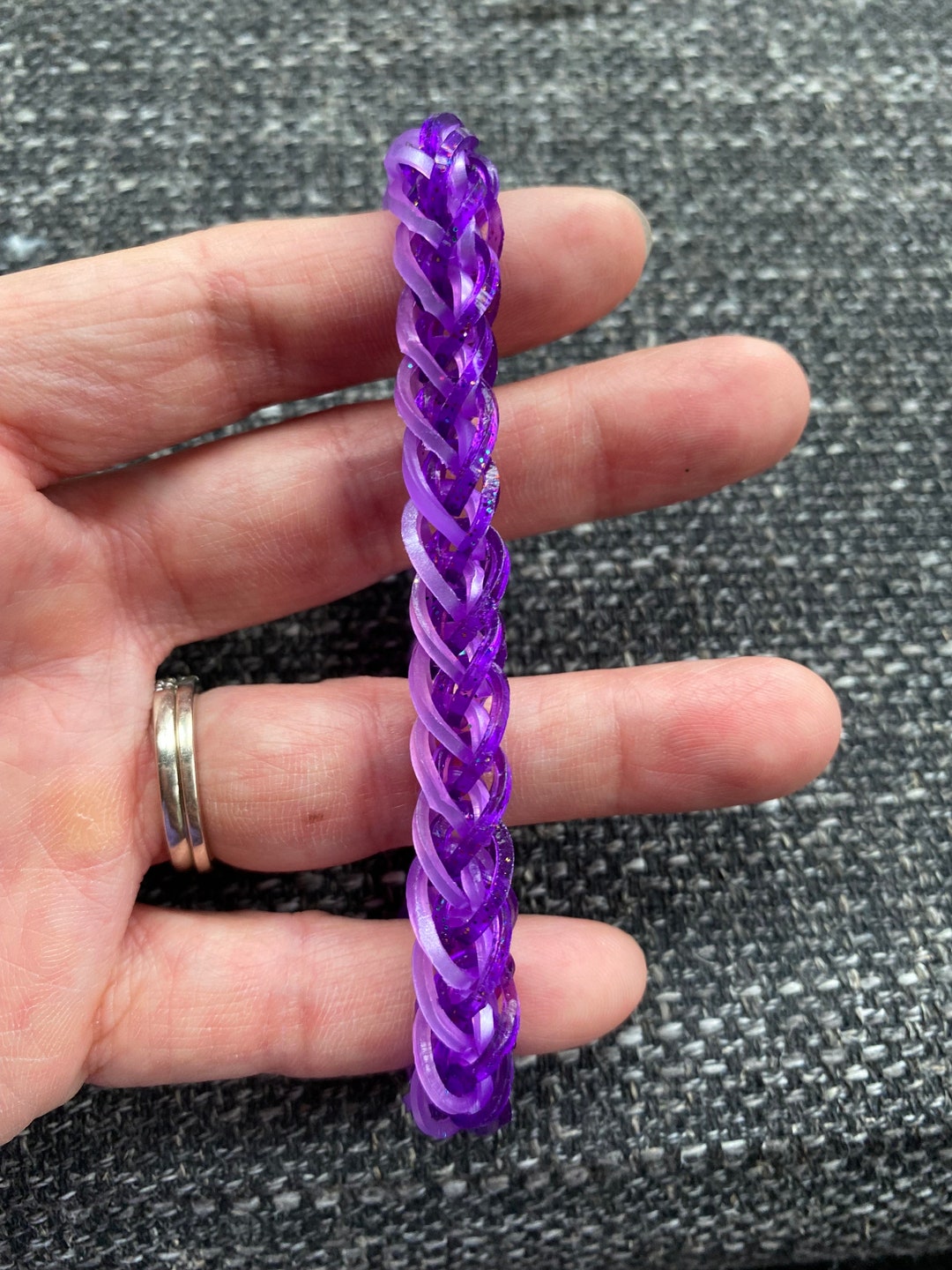 Rainbow Loom French Braid Friendship Bracelet Purple Sparkle - Etsy