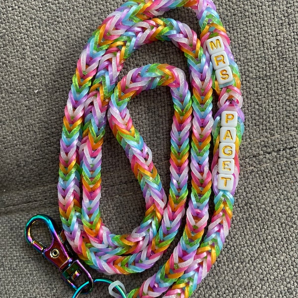 Rainbow Loom Keychain - Etsy
