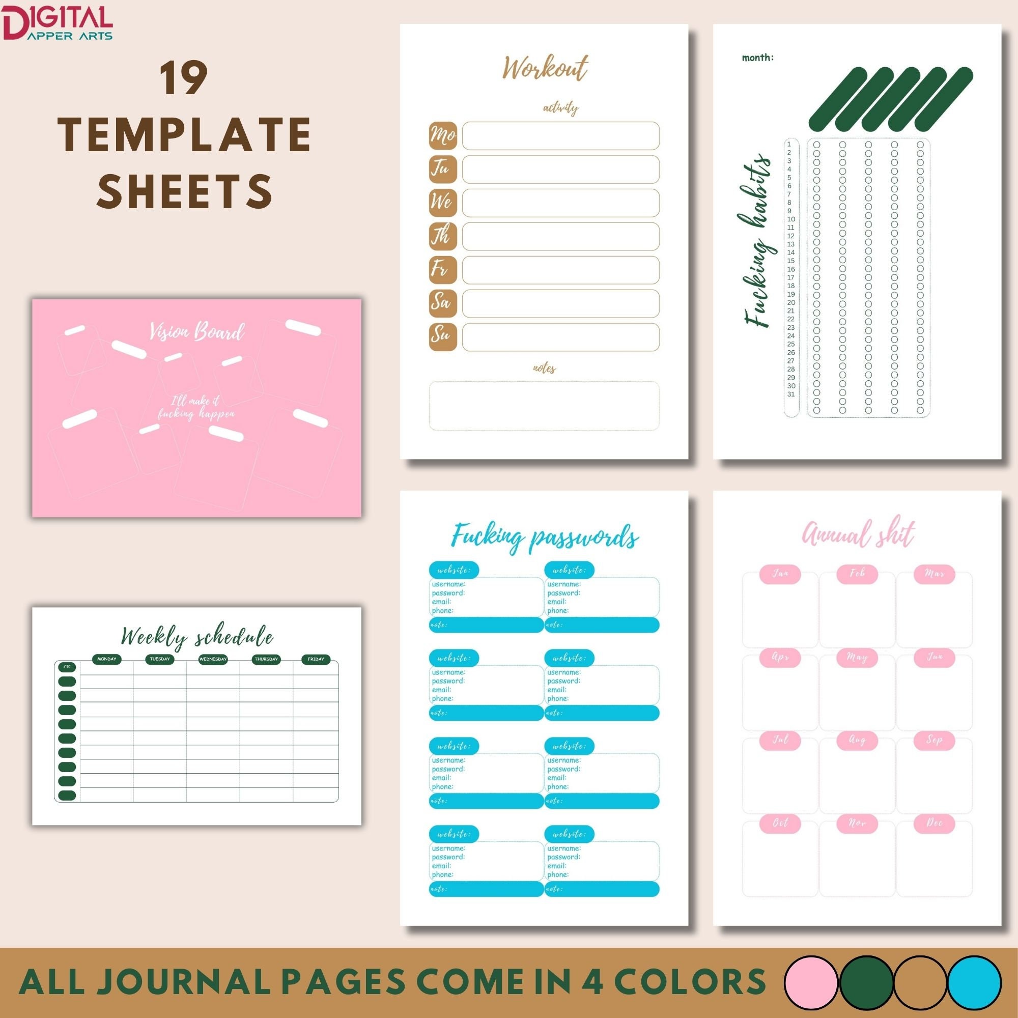 Printable Journal Planner Templates Digital Download - Etsy