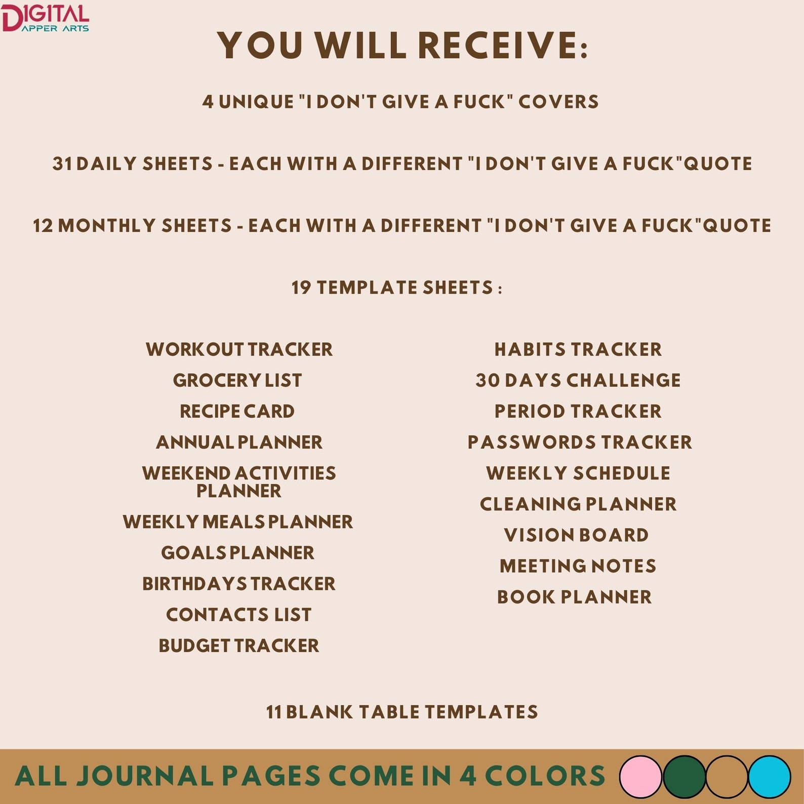 Printable Journal Planner Templates Digital Download - Etsy