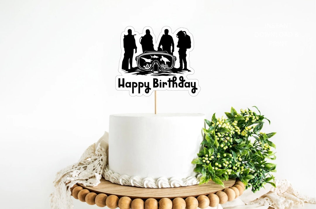 Scuba Diving Cake Topper. Scuba Cake Topper. Diving Cake - Etsy