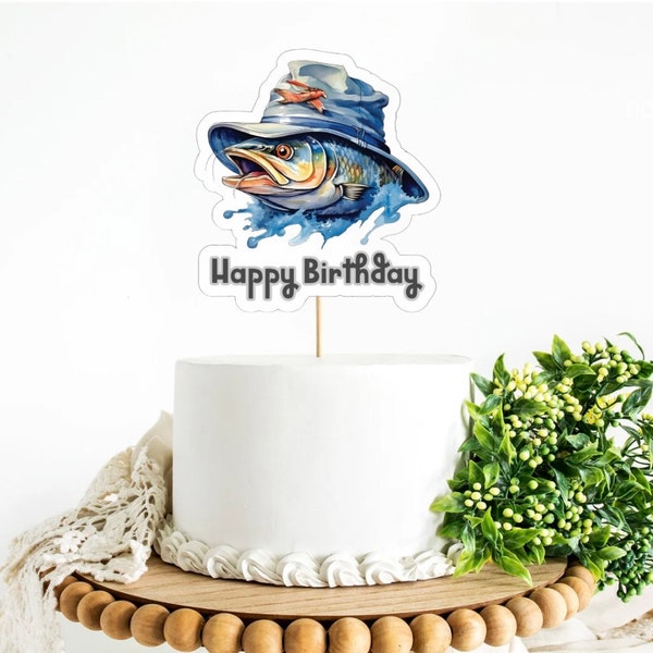Fishing Cake Topper - Etsy
