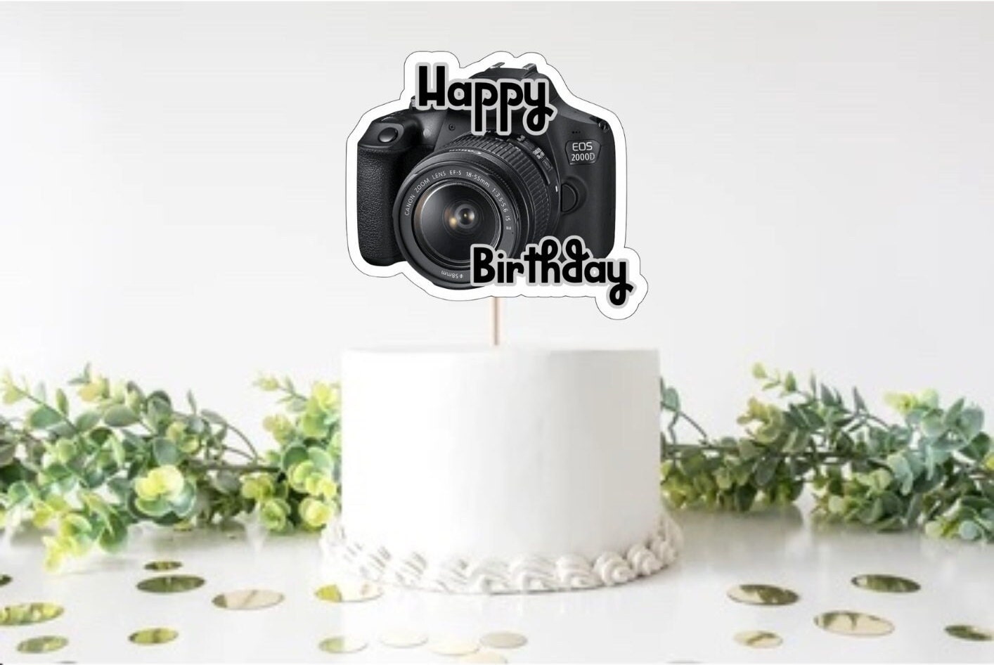 Camera Happy Birthday Cake Topper - Etsy