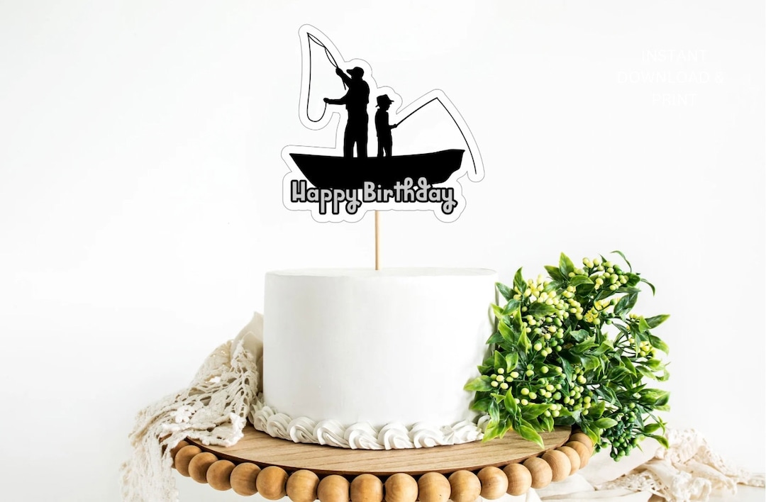 Fishing Cake Topper. Fishing Cake Design. Fishing Boat Topper. - Etsy