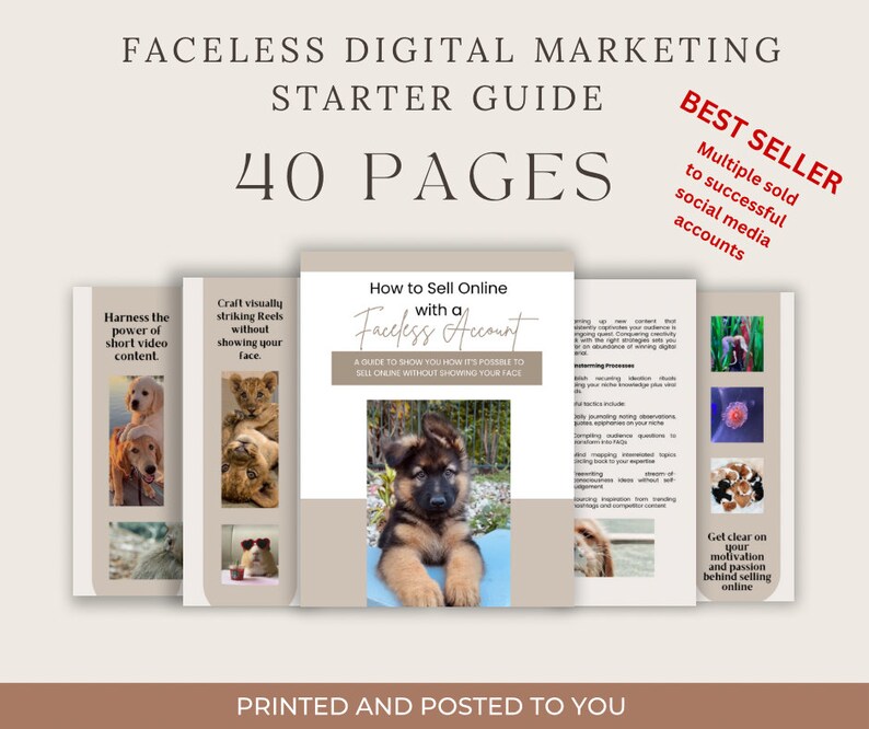 Faceless Digital Marketing Guide - Etsy