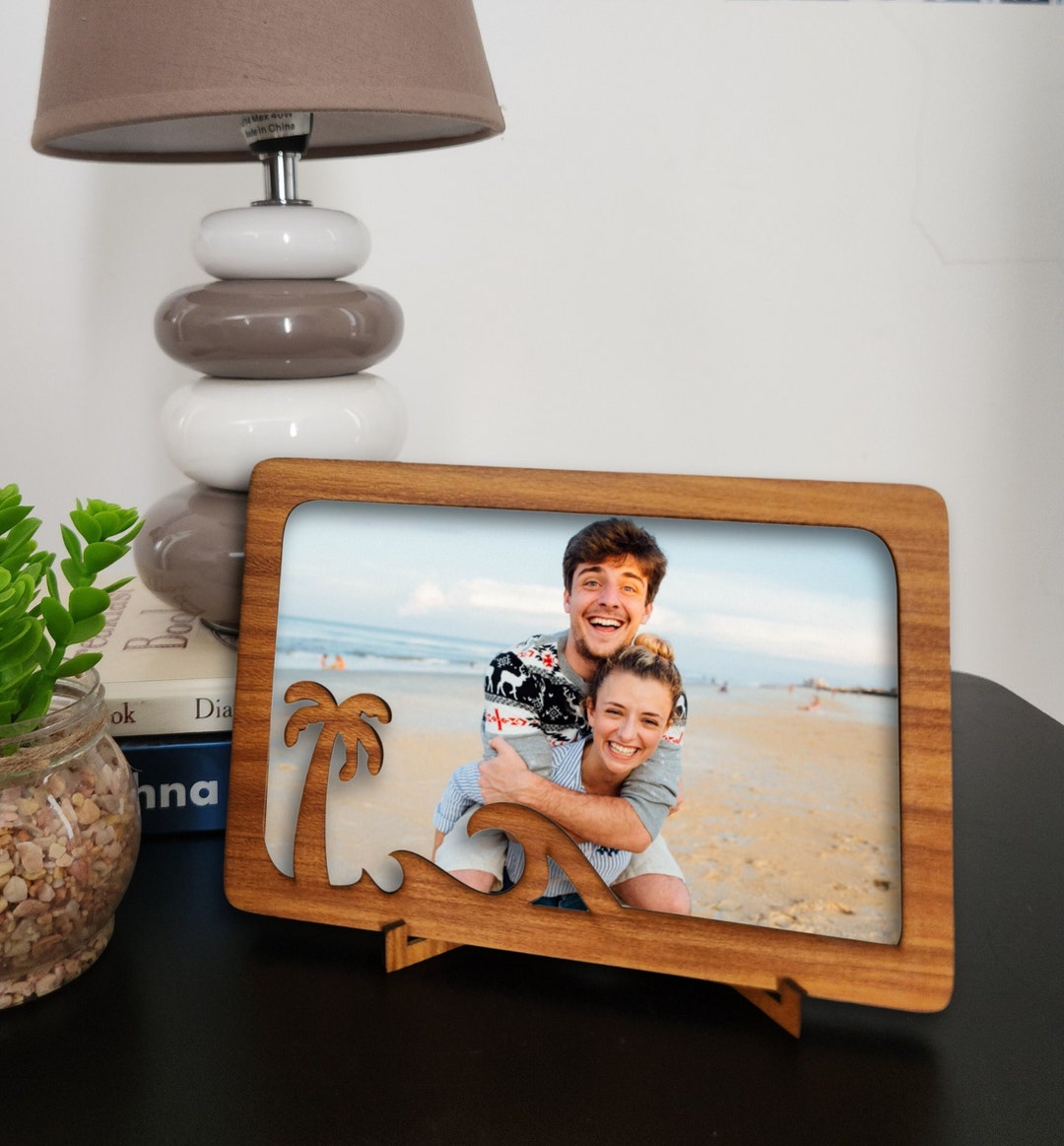 Wooden Finish Photo Frame With DIY Stand Beach Mountains - Etsy