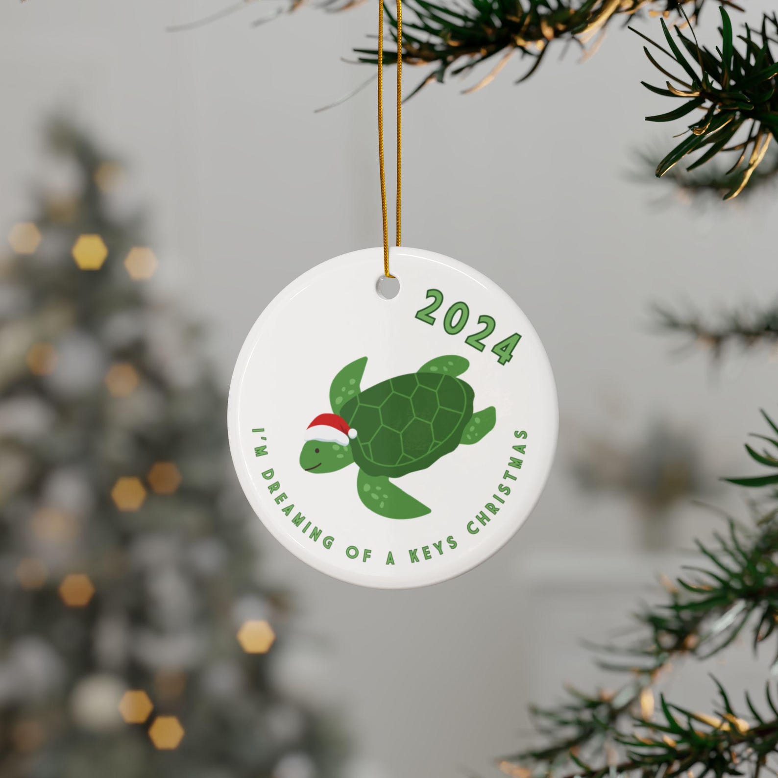 Cute Holiday Coastal Ornament, Sea Turtle Theme, Florida Keys Holiday ...