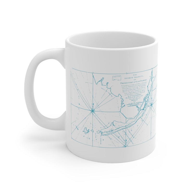Florida Keys Gift, Florida Keys Map Mug Key Largo to Key West Nautical ...