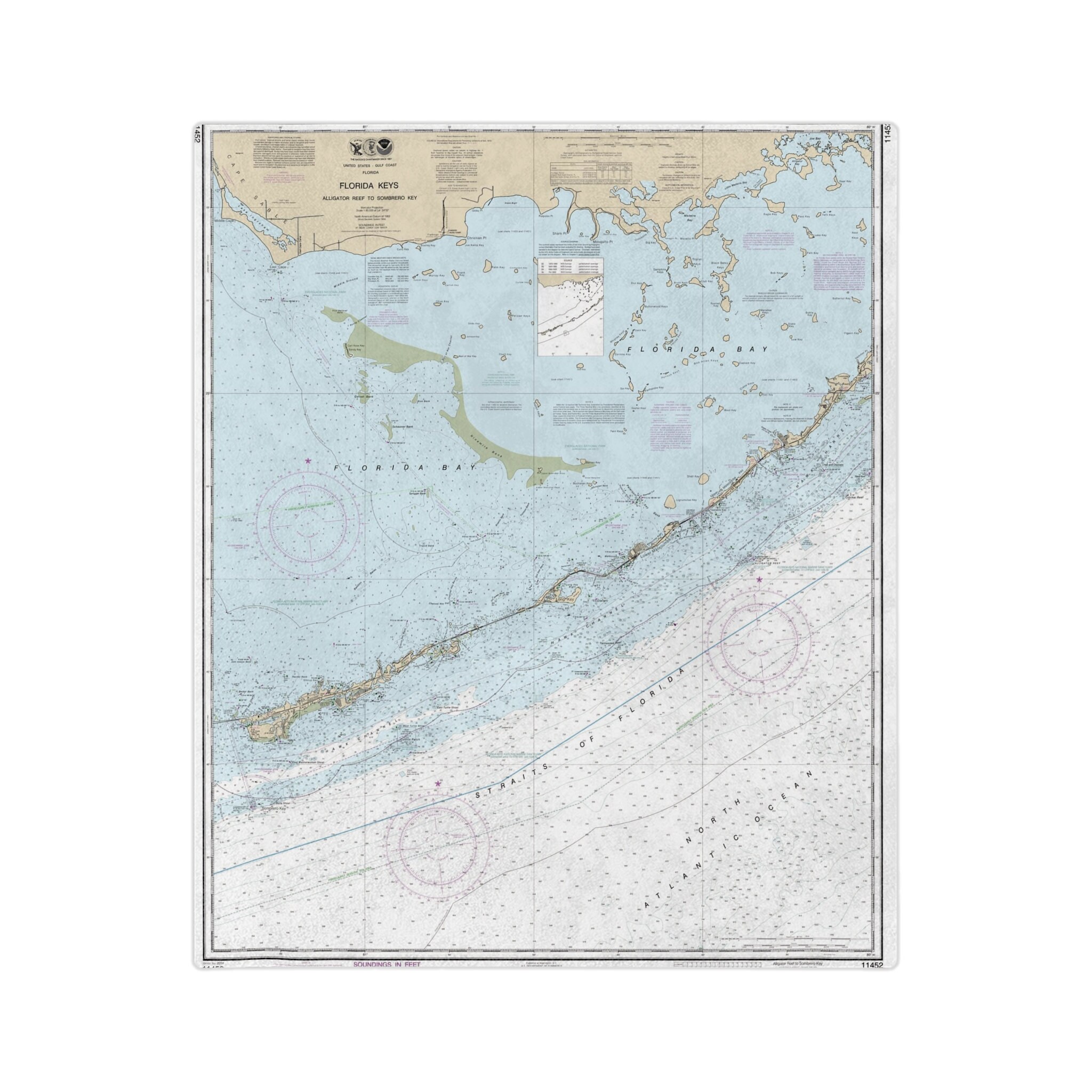 Florida Keys Coastal Map Plush Blanket Soft Cozy Gift - Etsy