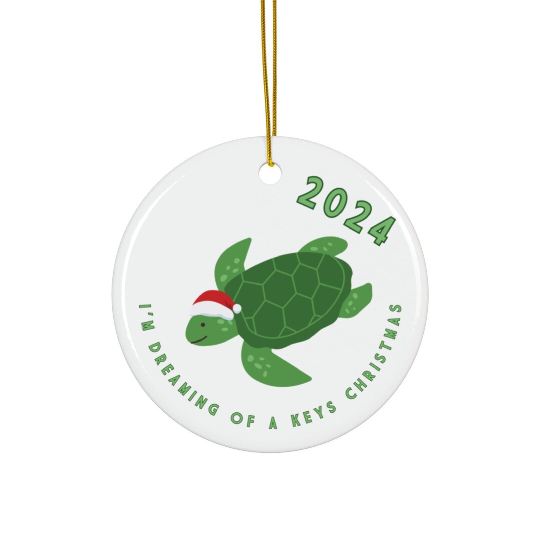 Cute Holiday Coastal Ornament, Sea Turtle Theme, Florida Keys Holiday ...