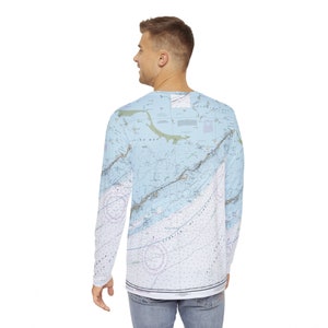 Florida Keys Nautical Map Fishing Shirt UV Protected Key West Map Long ...