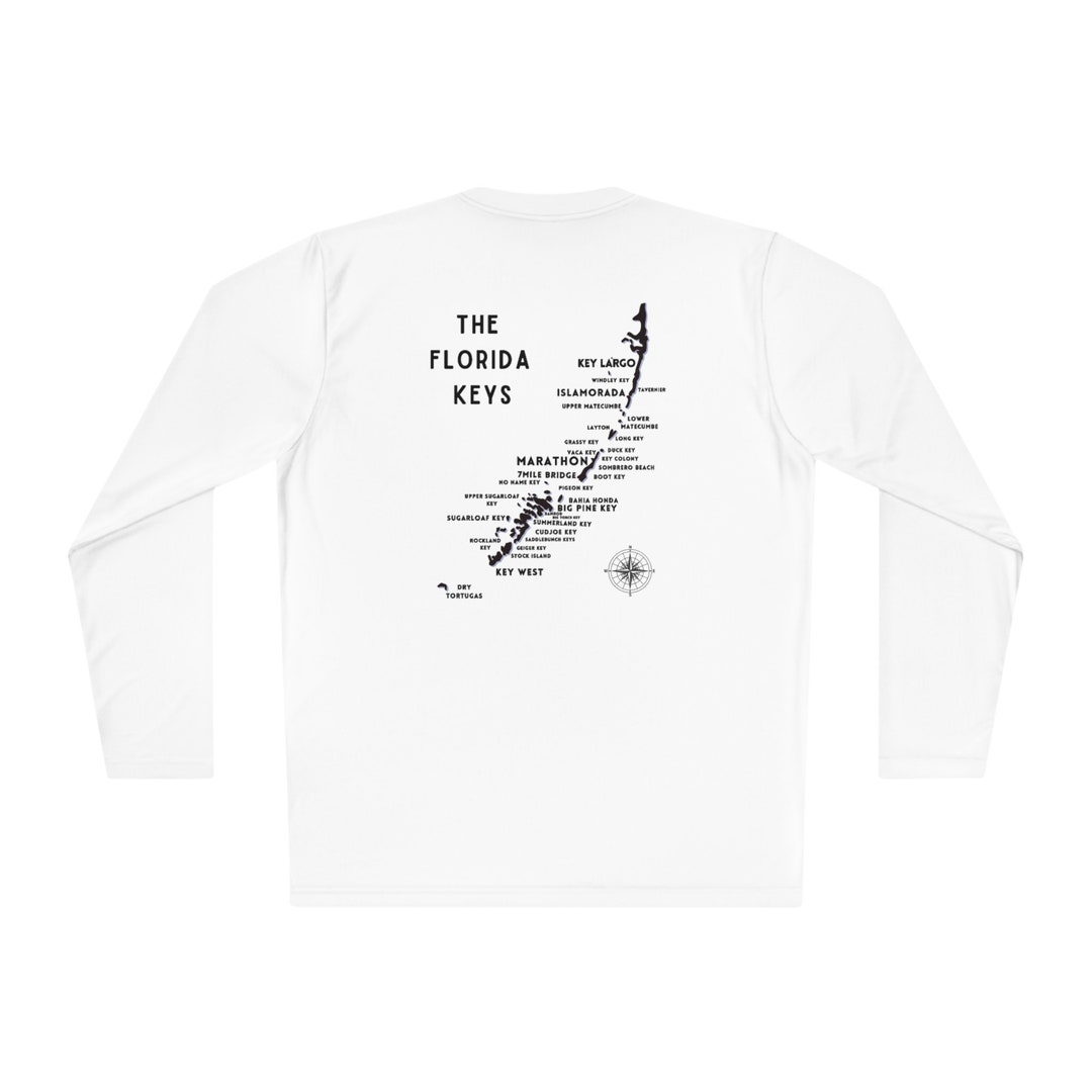 Florida Keys Map Long Sleeve Fishing Shirt - Etsy